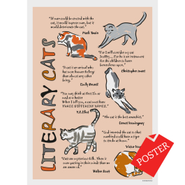 Literary Cats poster | Radical Tea Towel